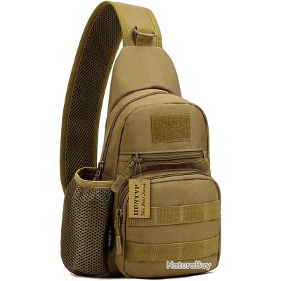Sac Bandoulière Tactique Homme Sacoche Poitrine MOLLE Multi-Poches ...