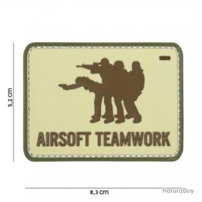 Patch PVC Airsoft Teamwork (101 Inc) Désert - Ecussons - Patch Airsoft (13478501)