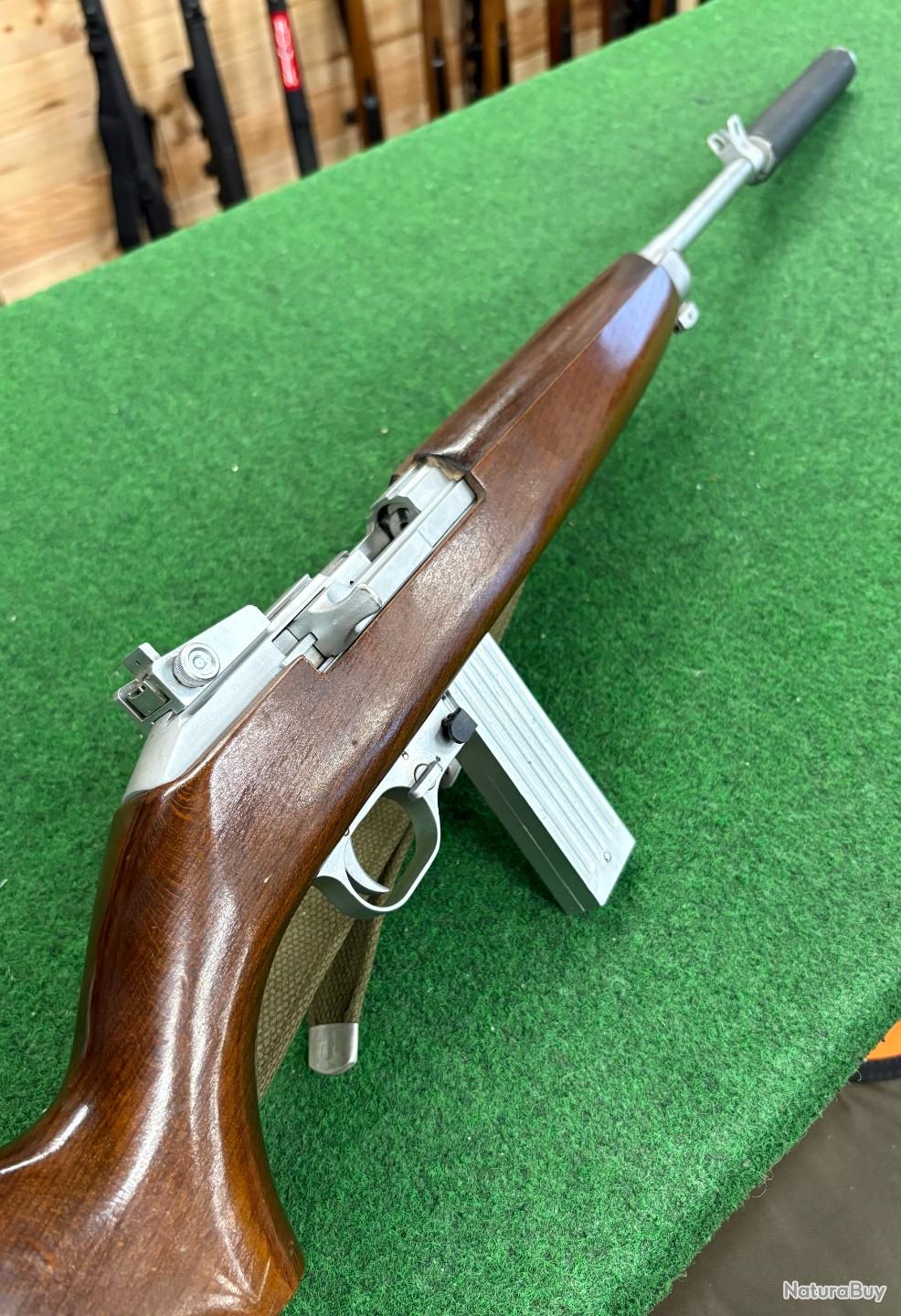 BELLE ERMA E M1 22LR NICKELE AVEC MODERATEUR DE SON - Carabines semi ...