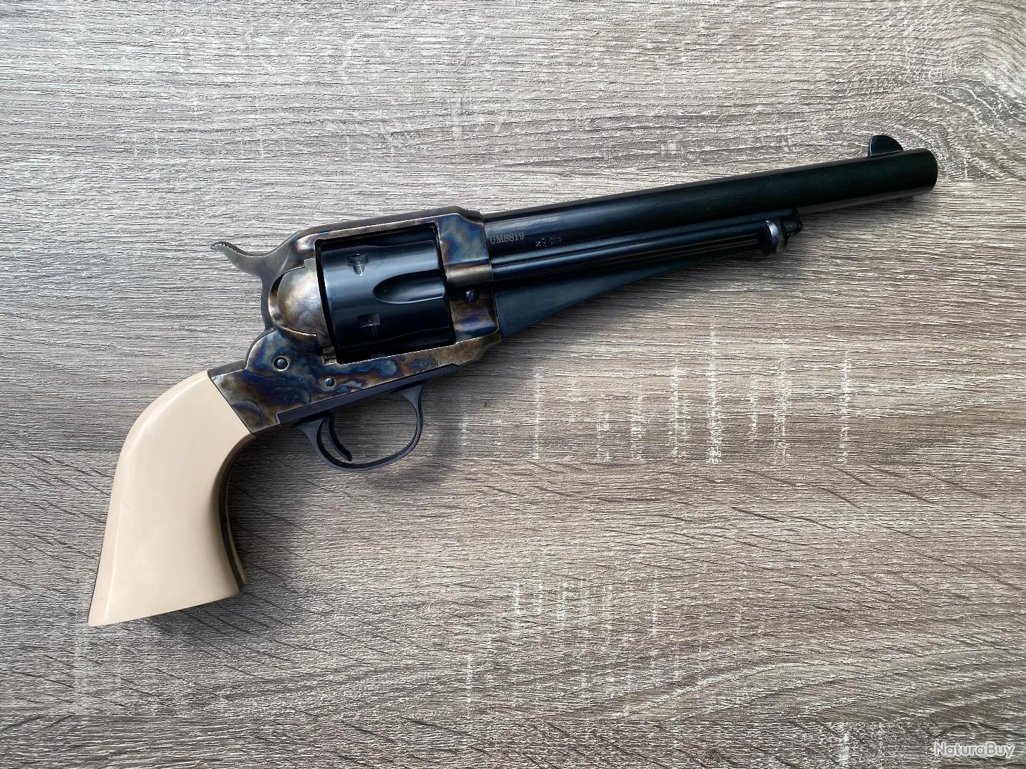 REVOLVER UBERTI 1875 ARMY OUTLAW 357M 7,1/2 P ACIER FINITION JASPÉE ...