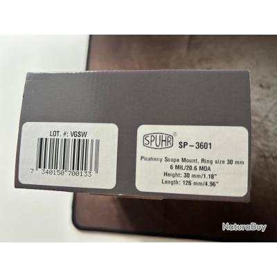 Montage monobloc spuhr SP-3601 30Ø - Hauteur 30mm - 6MIL/20MOA ...