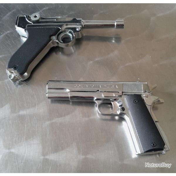 DUO MINI PISTOLETS LUGER PARABELLUM & COLT M 1911 REPRODUCTION ...