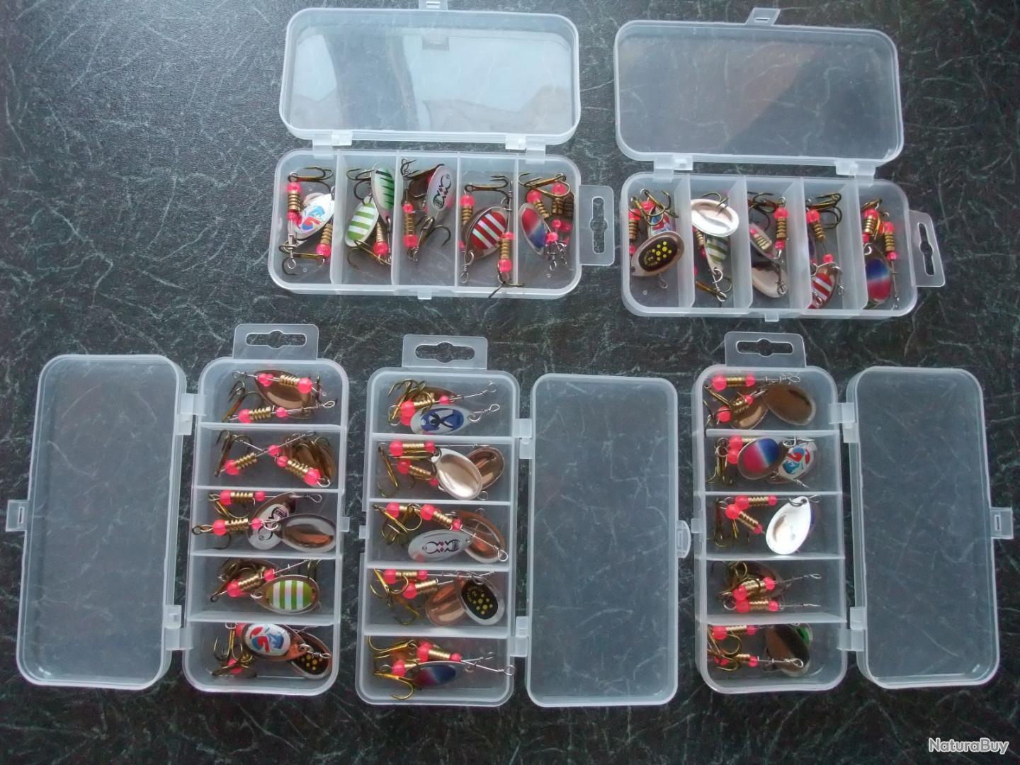 Lot de 50 cuillères taille N° 2 pour truites, perches, sandre, brochet ...