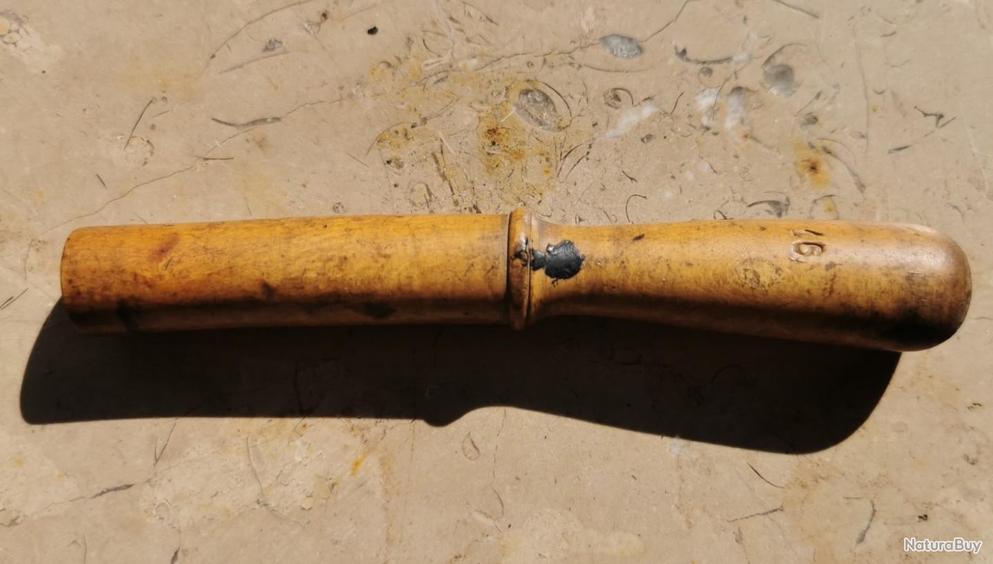 Ancien pousse bourre bourroir en bois calibre 16 pour rechargement ...