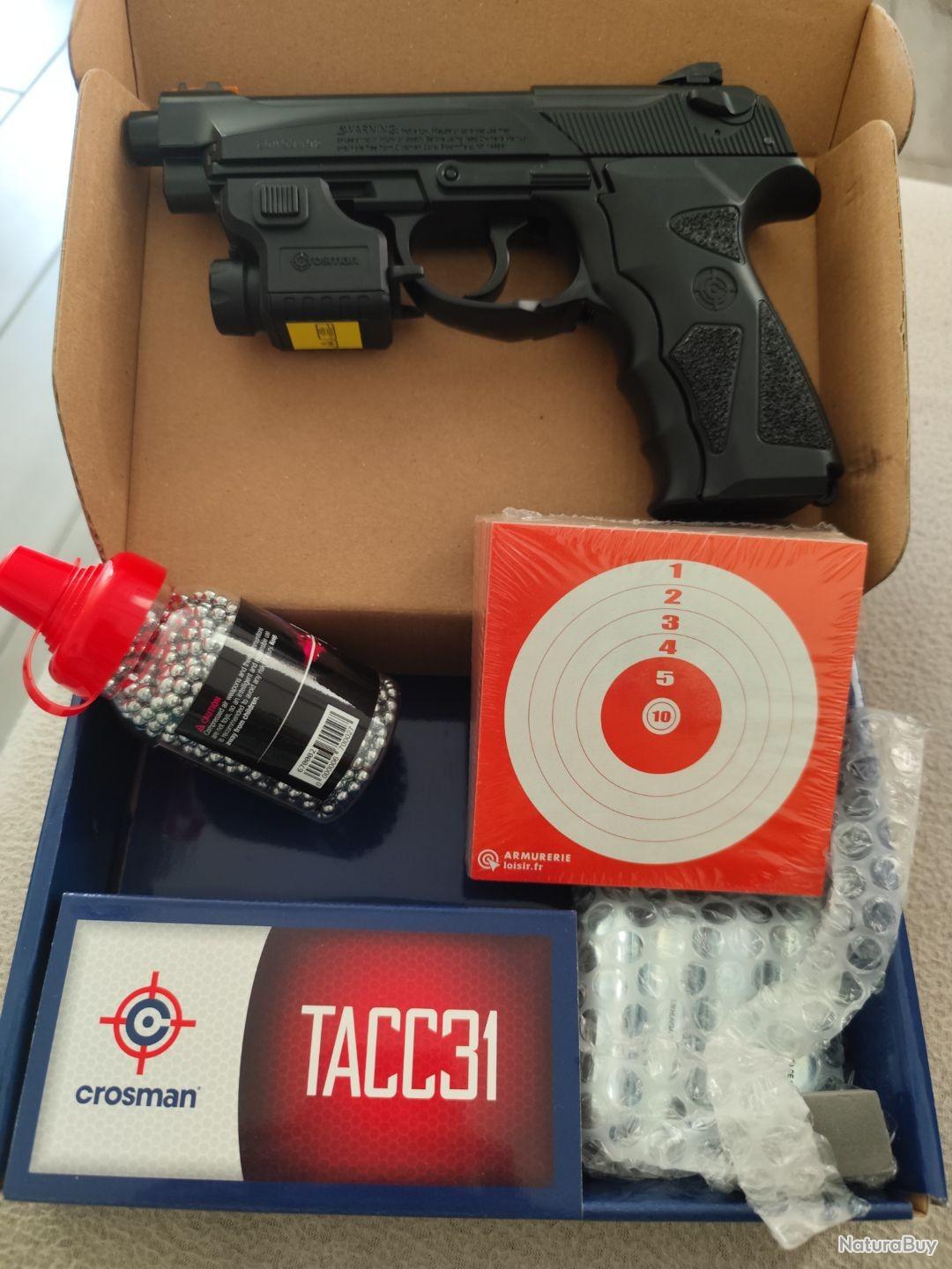 PACK Pistolet laser à Joules Crosman TACC31+ 500 Billes acier + 50 ...
