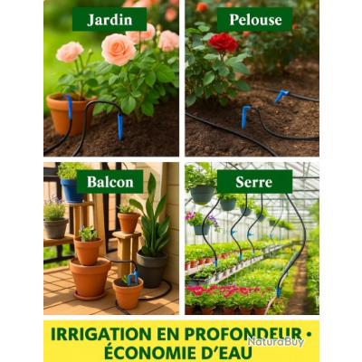 Kit Irrigation Solaire Goutte-à-Goutte 15m Arrosage Automatique Jardin ...