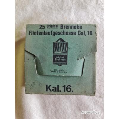 25 balles Original BRENNEKE Cal.16 - Plombs, grenailles, balles fusil ...