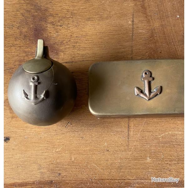 Petite boites marine dont un cendrier (boule) - Cigarettes, pipes ...