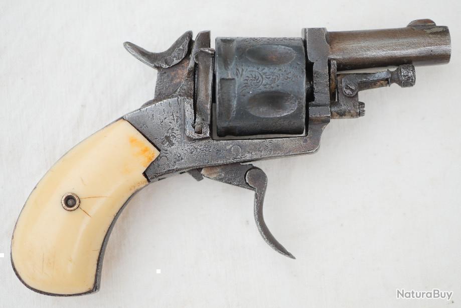 Revolver bulldog à cadre ouvert plaquette chriséléphantine 6 coups ...