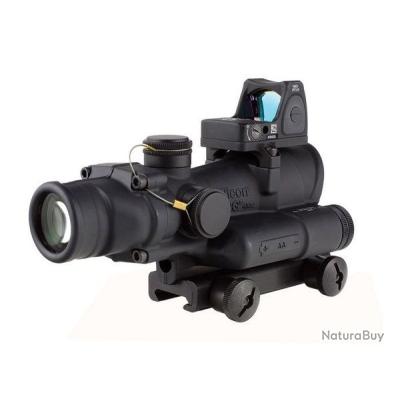 Combo TRIJICON ACOG 4x32 Crosshair rouge Calibre 223 Rem + Point rouge ...