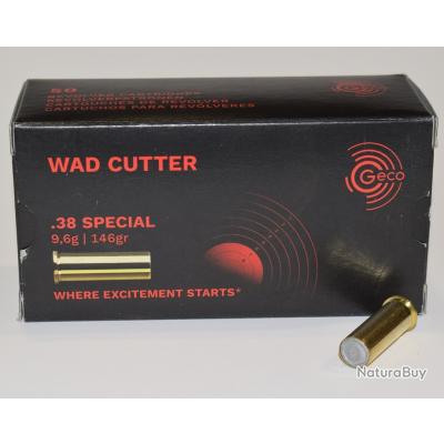 Boite 50 cartouches GECO 38 special 146 grains wad cutter 2317536 ...