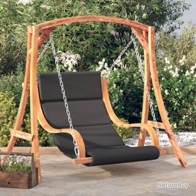 Chaise balançoire avec coussin bois d'épicéa avec finition teck ...