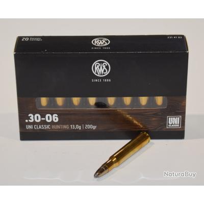 Boite 20 cartouches calibre 30-06 RWS UNI Classic 200 grains - Balles ...