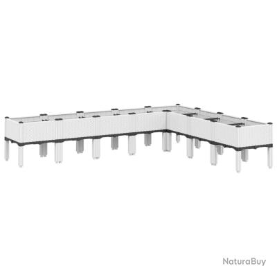 Jardinière bac lit surélevé plantes fleurs terrasse jardin avec pieds ...