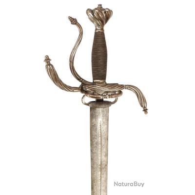FORTE ÉPÉE À BRANCHES ET ANNEAUX DE STYLE XVIIè ÉPOQUE VIOLLET LE DUC ...