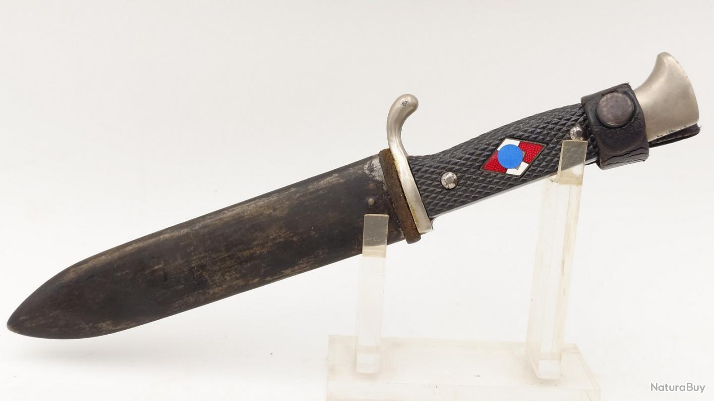 COUTEAU POIGNARD DE LA JEUNESSE HJ MODELE 1933 HUBERTUS SOLINGEN DEVISE ...