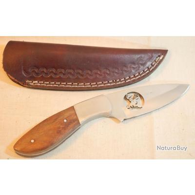 Beau couteau genre chasse - western en bon état à lame ajouré à profil de cerf ref EBR24CHA005 ...