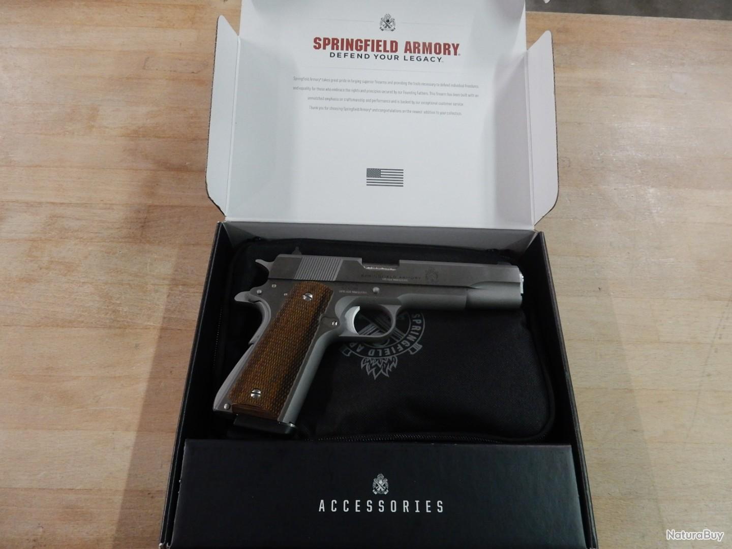 PISTOLET SPRINGFIELD ARMORY 1911 MIL SPEC INOX CAL 45 ACP OCCASION TRES ...