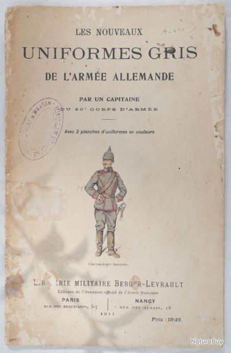 Livret militaire nouveaux uniformes gris de l'armée allemande 1911 ...