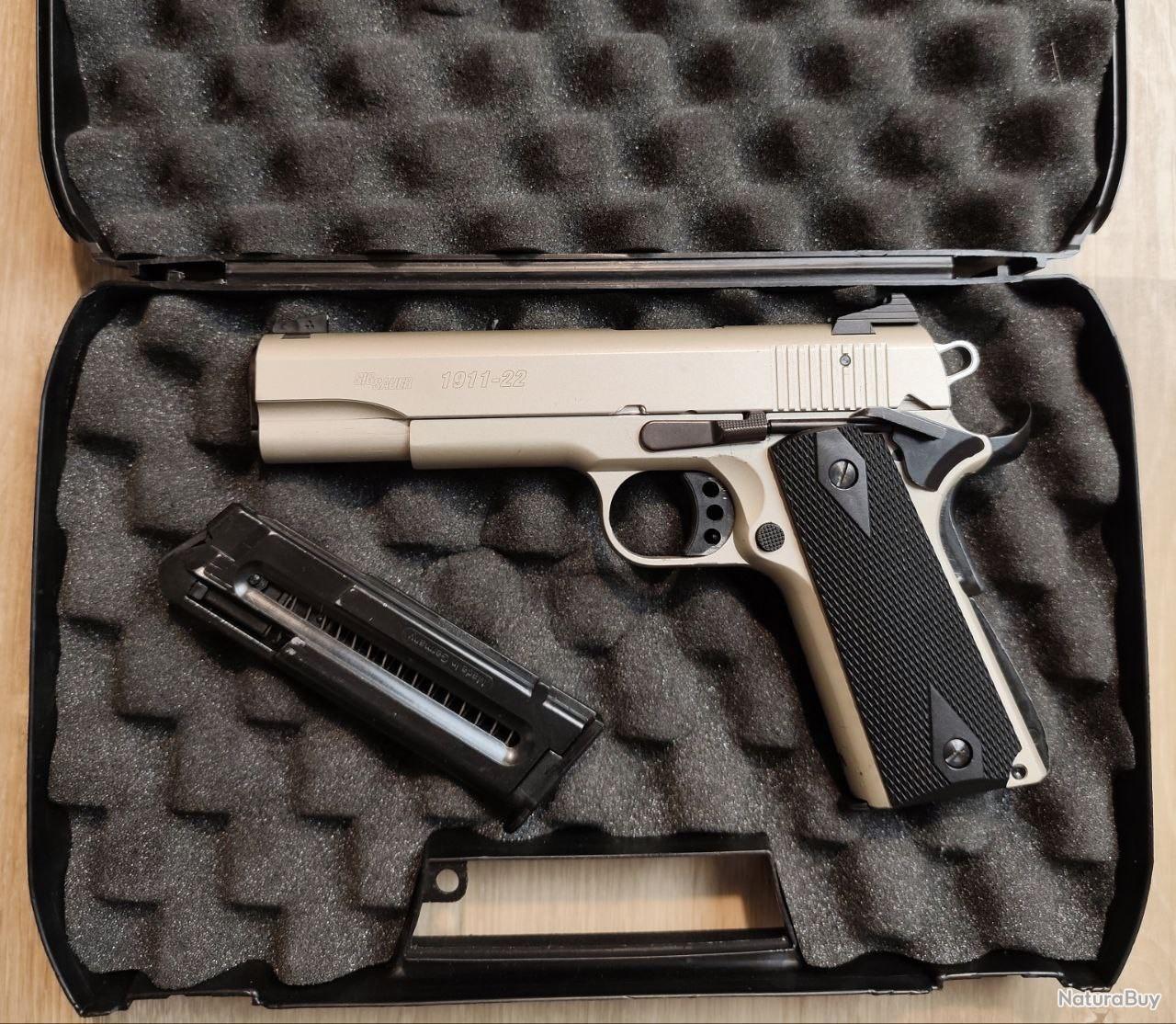 Pistolet semi-automatique SIG SAUER modèle 1911-22 INOX - Calibre .22 LR - Mallette, 2 chargeurs ...