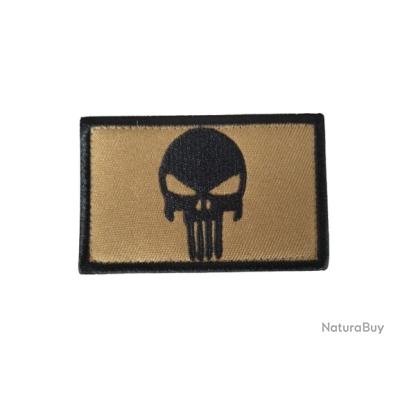 Patch/Ecusson - Punisher - Beige/TAN - Bordure Noire - velcro - Livraison gratuite - Patchs et ...