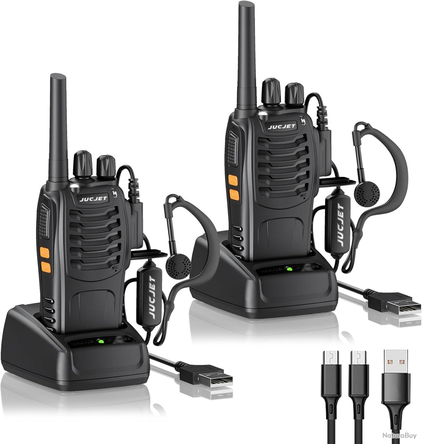 Talkie walkie 88E Longue Portée Lot de 2 Vox 16 Canaux Pmr 446 MHz ...