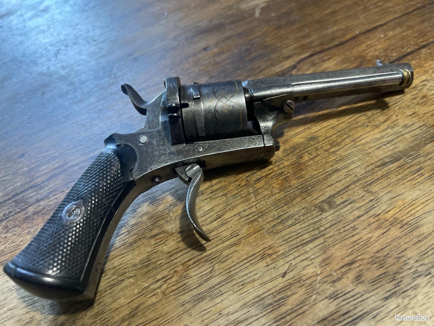 Revolver ELG à broche gravé - Pistolets et Revolvers à Broches (13719281)