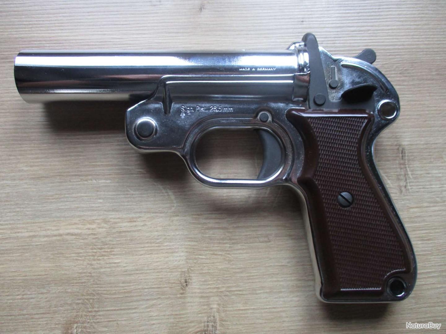 PISTOLET LANCE FUSEE DIANAWERK - Modèle nickelé. - Pistolets lance ...