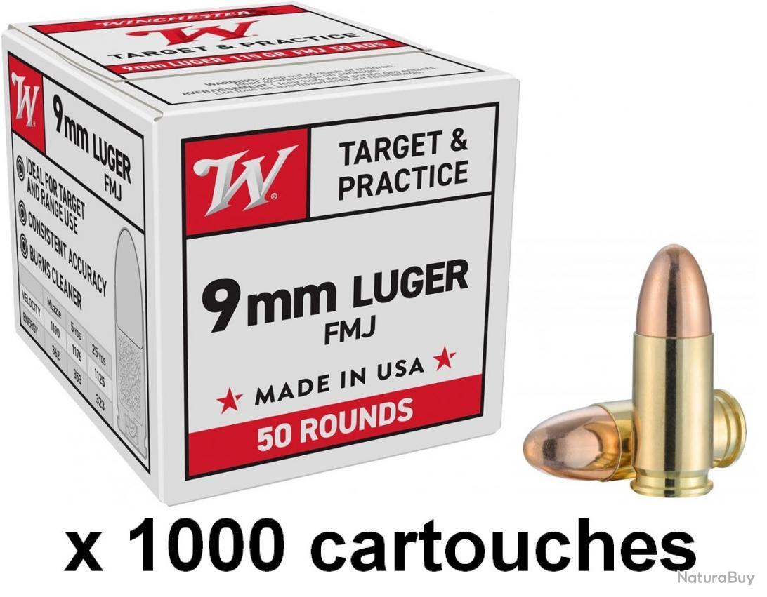 Vente Flash Munitions WINCHESTER FMJ 9 mm Luger / 9x19 / 9 mm para 124 ...