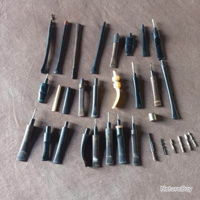 Très beau lot d'ancien embout pour pipe 25 embouts de tous type ...