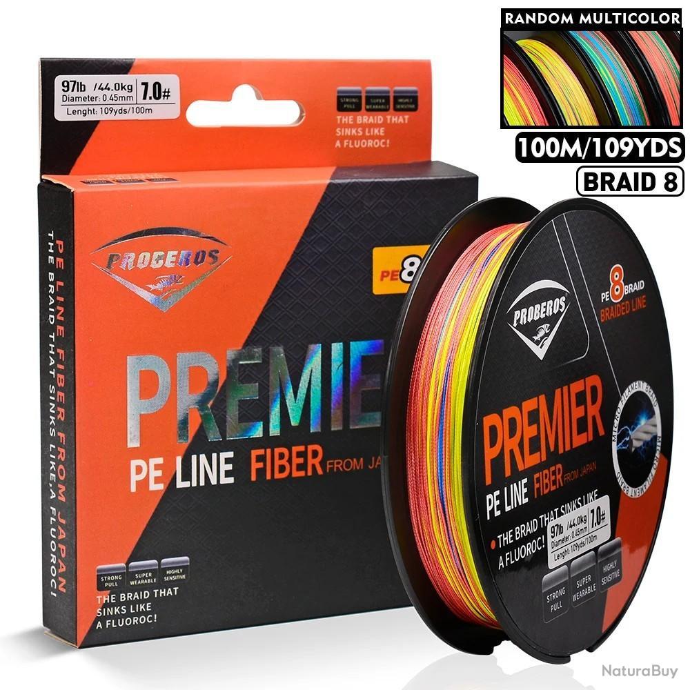 Tresses 8 brins tressé ligne de pêche 100M ligne PE fil Multifilament ...