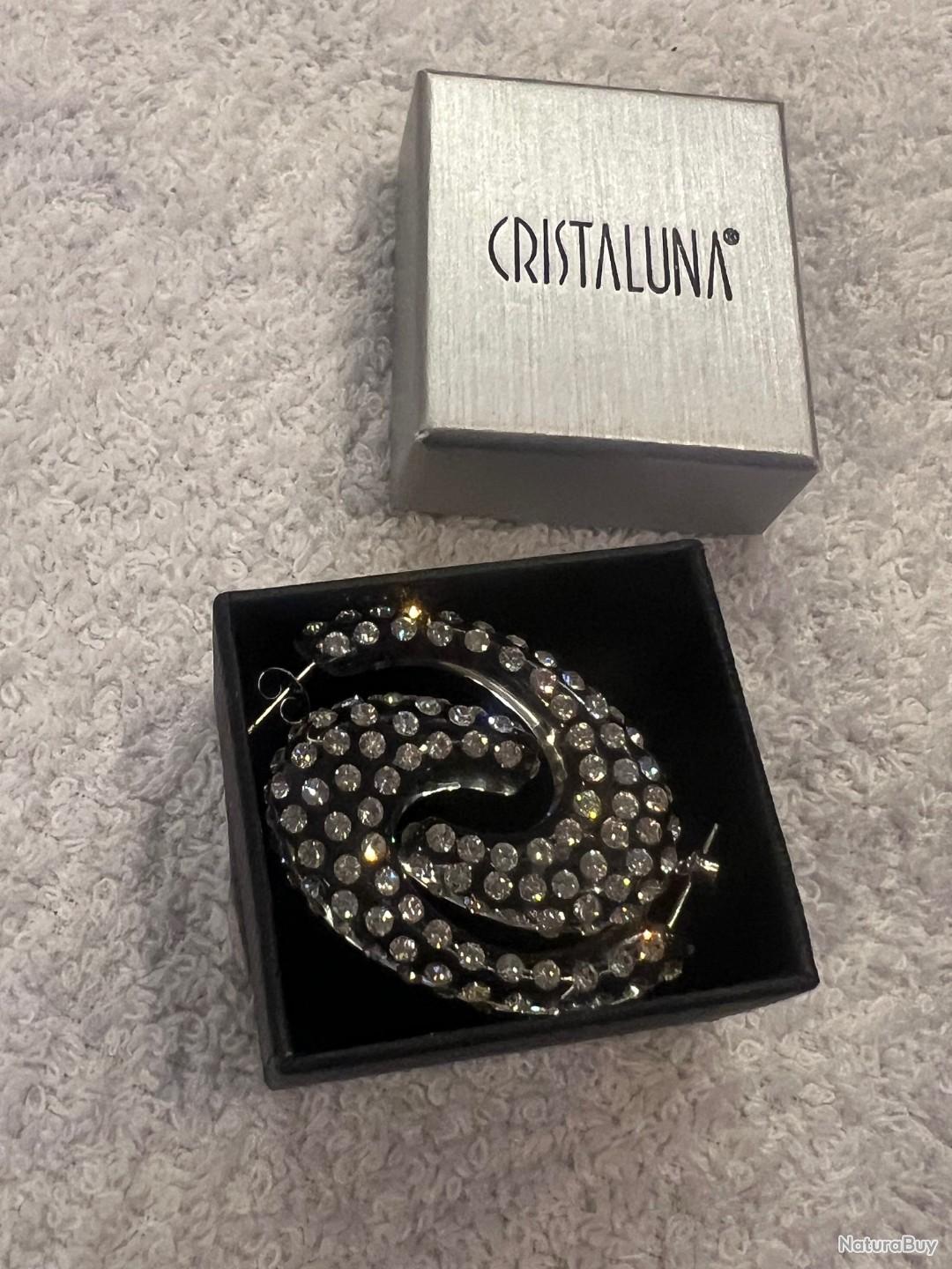 Boucles d oreilles cristaluna carmen acrylique transparent avec ...