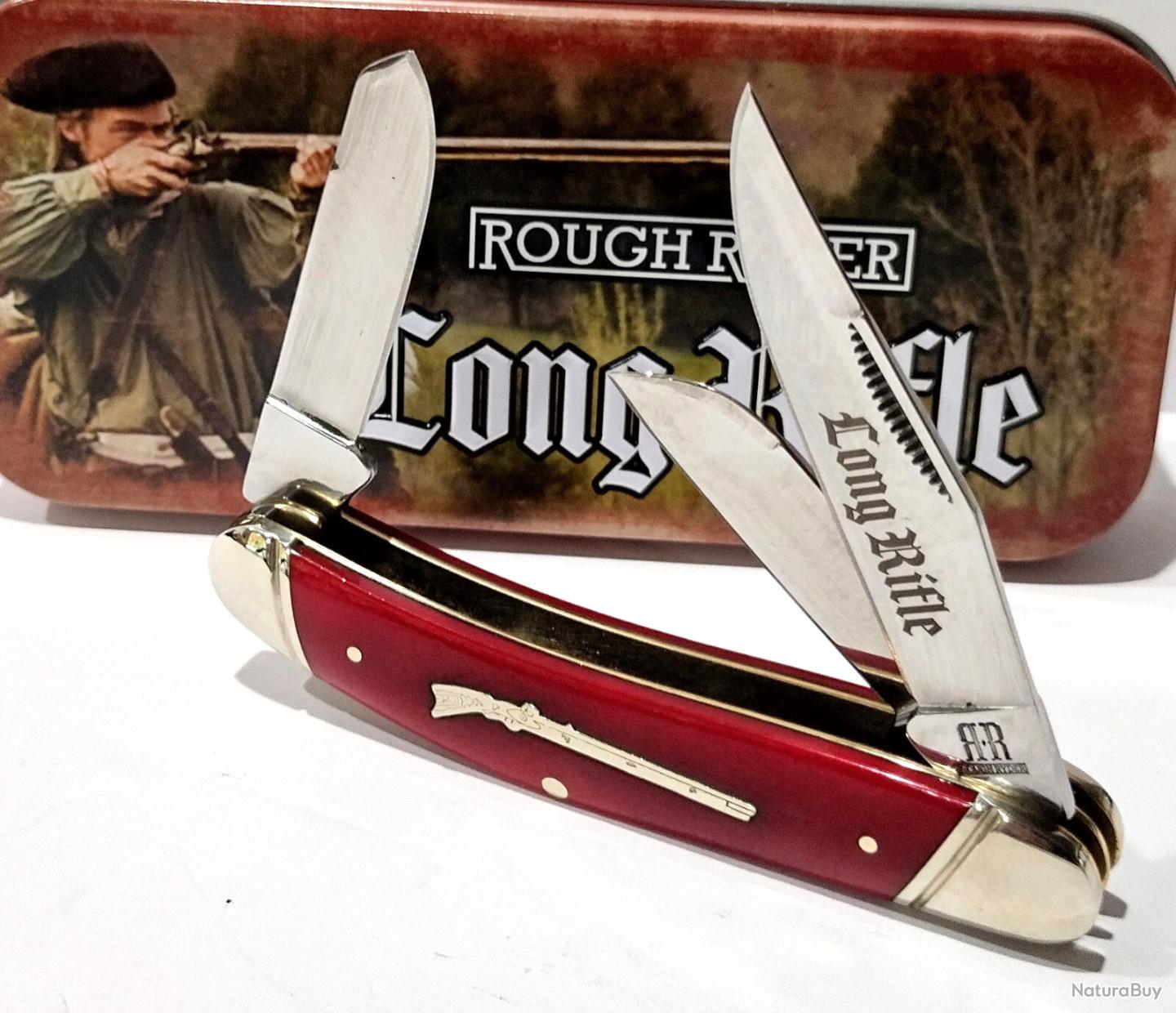 Couteau Rough Ryder Long Rifle Sowbelly Stockman Red Lames en Acier ...