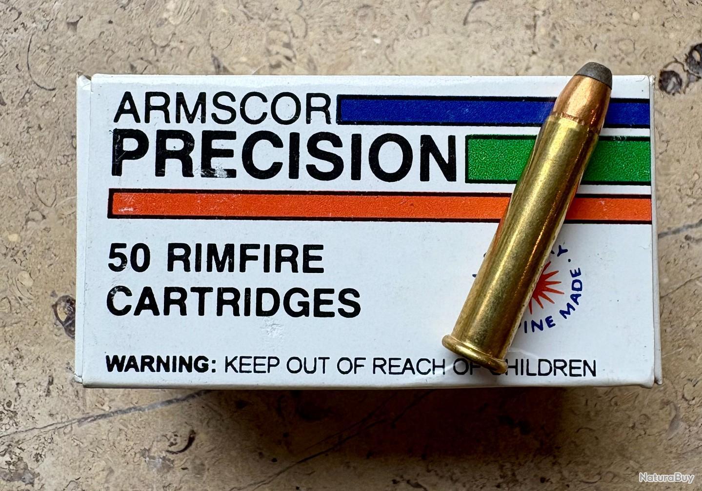 50 MUNITIONS 22 MAGNUMS 40 GRS SOFT POINT semi blindée spécial chasse armscor precision - Balles ...