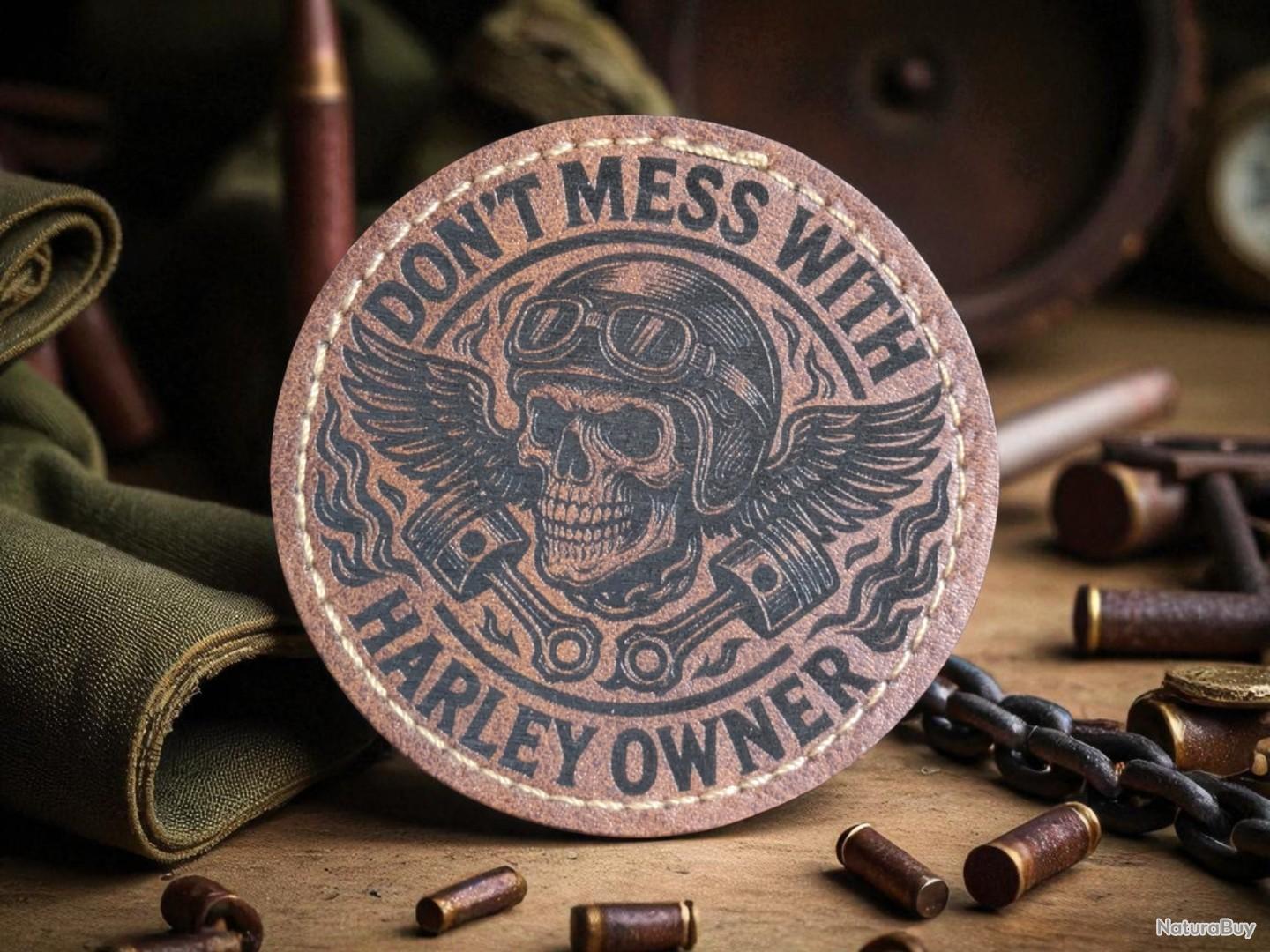 Patch thermocollant biker Don't mess with Harley Owner - ecusson militaire davidson airsoft moto ...