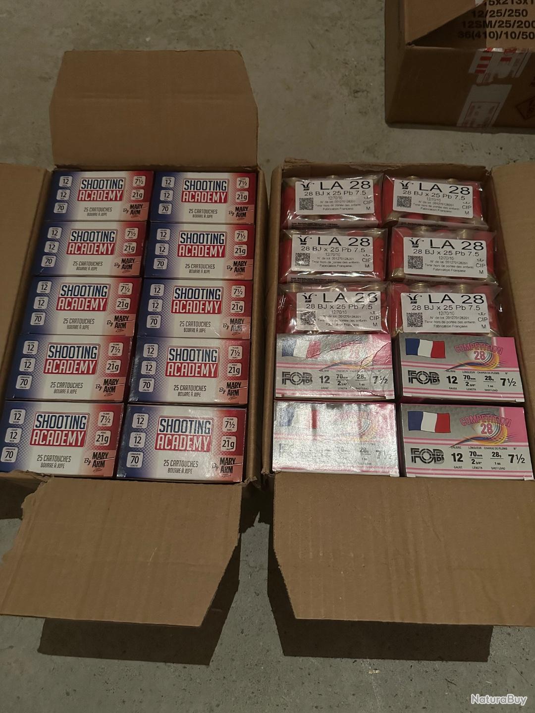 2 cartons de cartouches de ball trap calibre 12 sans prix de réserve ...