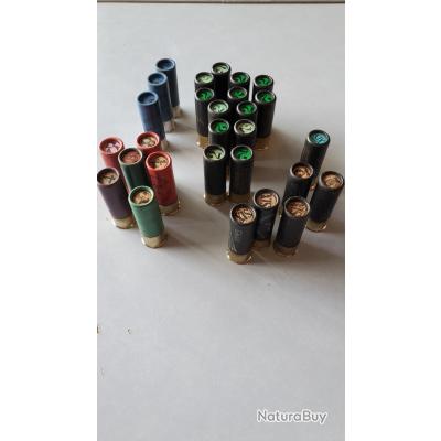 Lot 28 cartouches en carton d'époque cal 12 - Cartouches calibre 12 ...