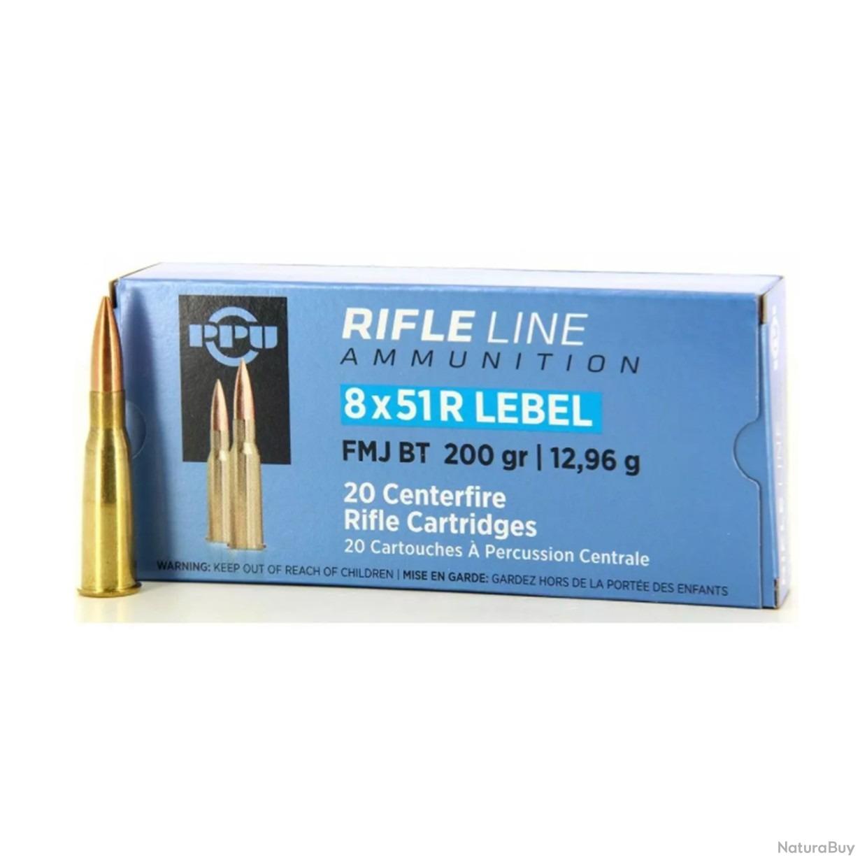 PPU 8X51 R Lebel FMJ BT 200gr x20 - Balles autres calibres (13871259)