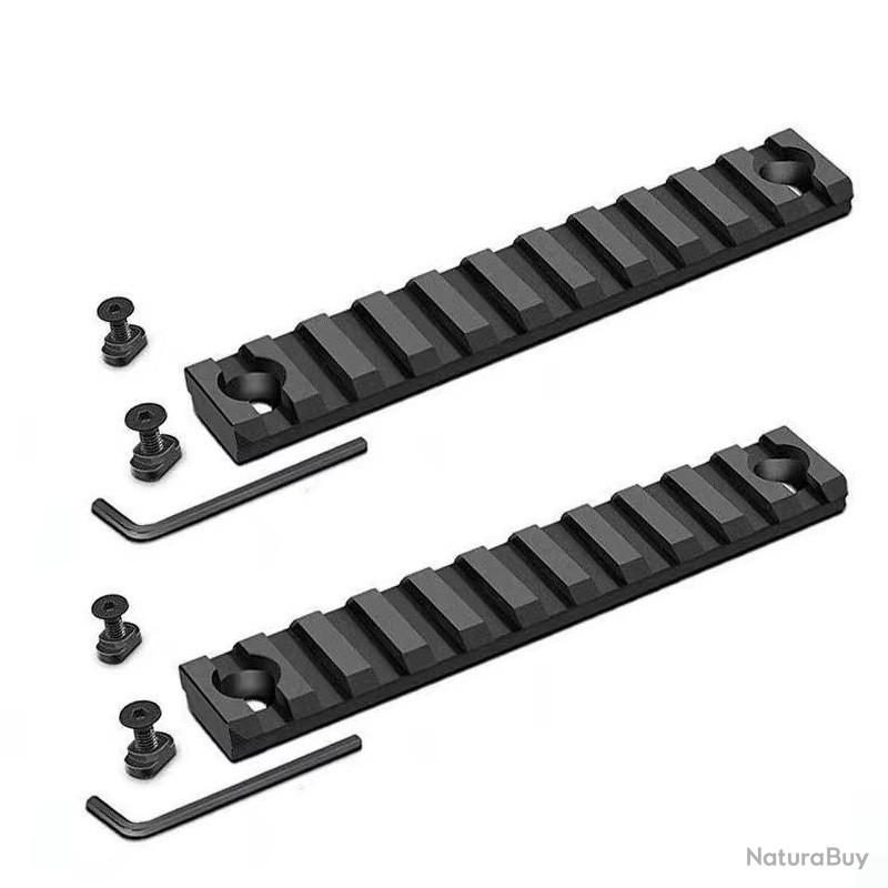 Lot de 2 rails en aluminium anodisé pour montage M-lok 11 fentes ...