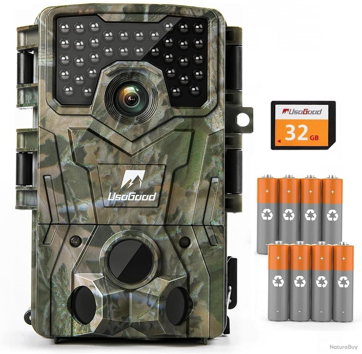 Caméra de Chasse Surveillance 4K Carte 32GB Haute Définition Étanche ...