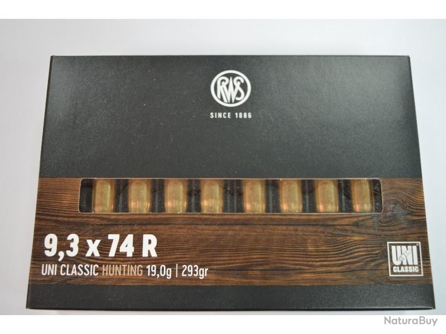1 BOITE DE 20 BALLES RWS CALIBRE 9.3X74 R UNI CLASSIC 19 G / 293 GR ...