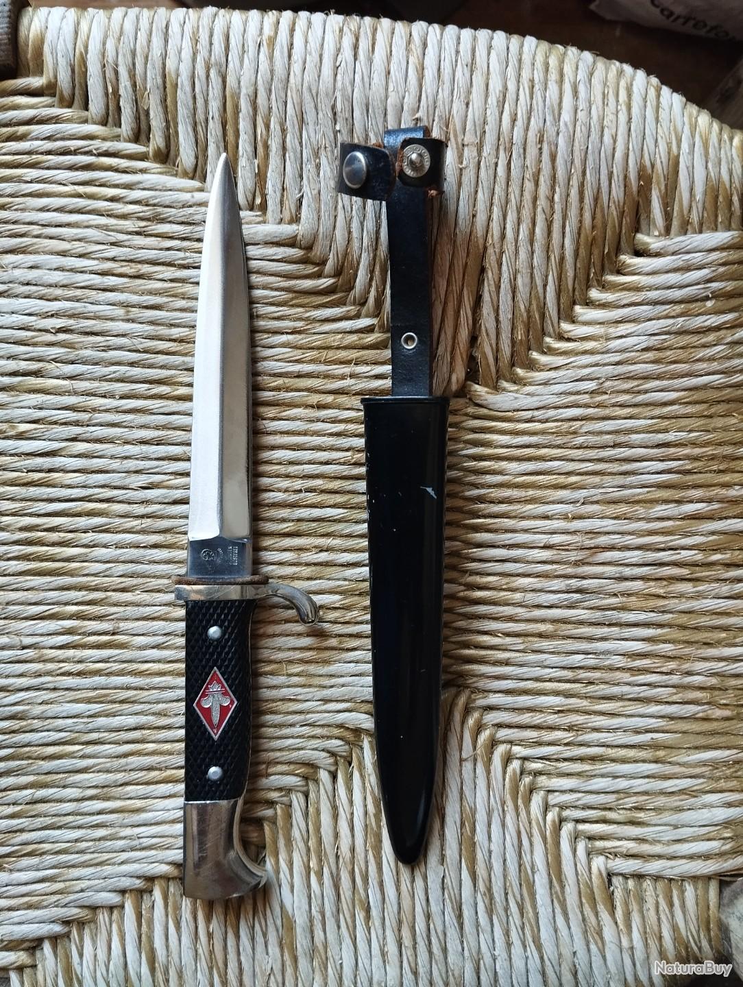 Poignard scout allemand fleur de lys - Couteaux droits et fixes (13893322)
