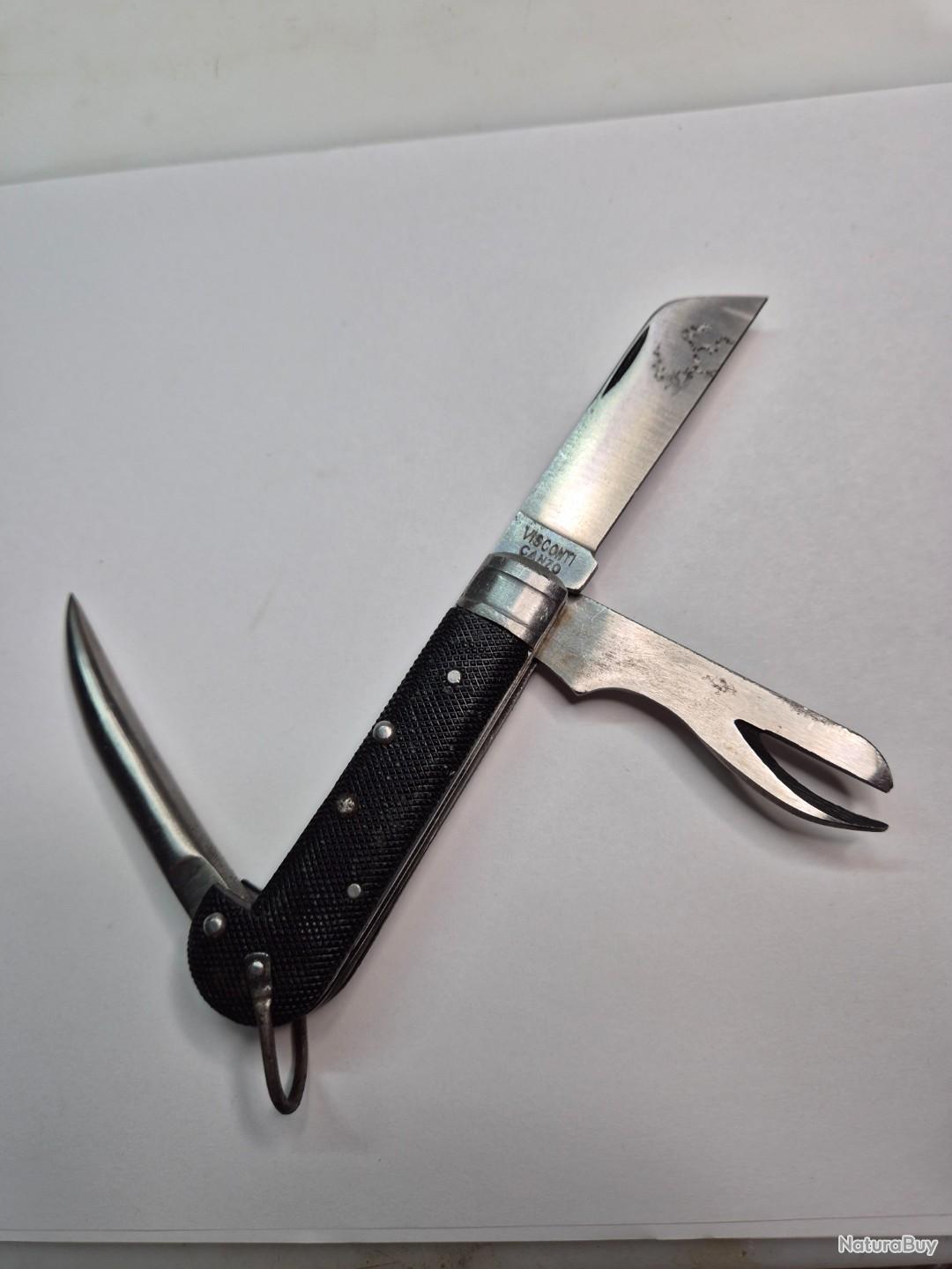 Couteau 3 pièces VISCONTI A CANZO WW2 seconde guerre mondiale WW2 Stock ...