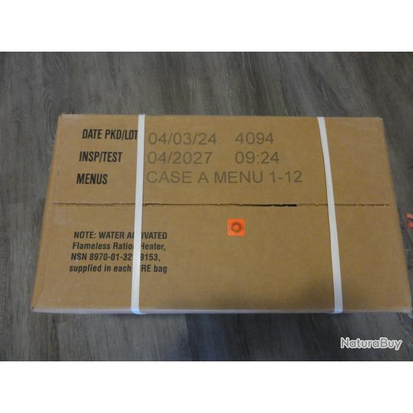 Carton de 12 Rations de combat américain MRE USA DLC 04/2027 - Rations ...
