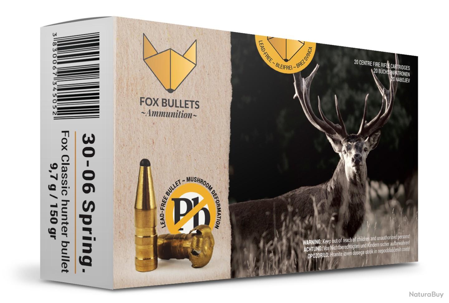 Boites de 20 cartouches Fox Bullets Fox Classic Hunter cal.30-06 150g ...