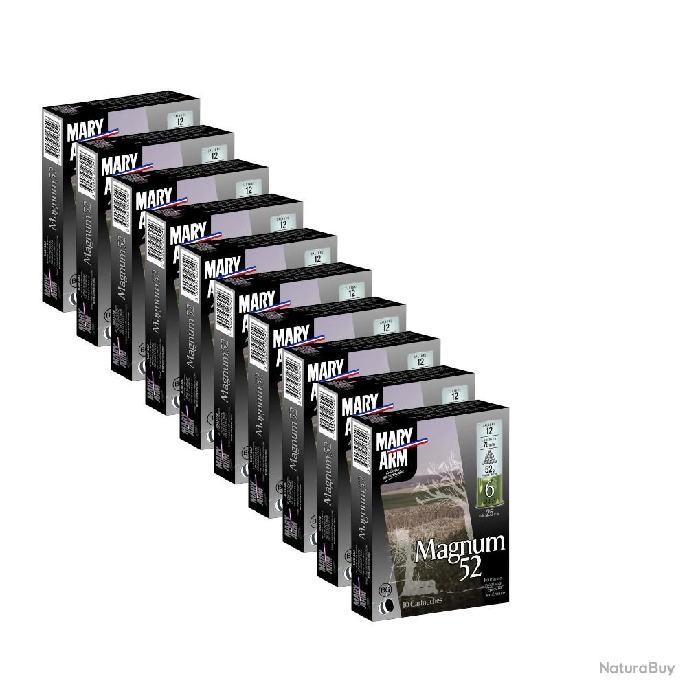 100 CARTOUCHES MARY Arm MAGNUM BOURRE GRASSE 12MAG 52GR (10 BOITES DE ...