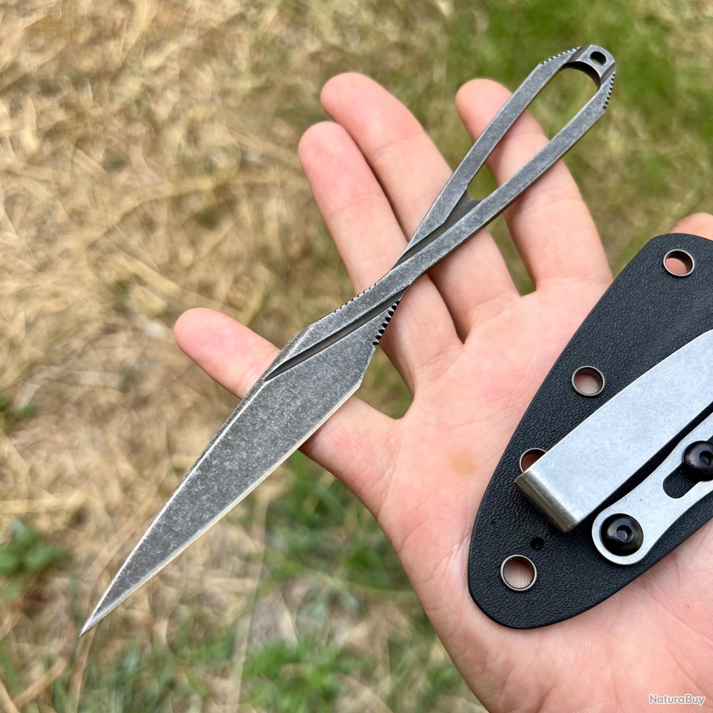 Jolie petit couteau tactique combat étui kydex acier D2 #314 - Couteaux ...