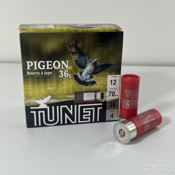 Cartouches Tunet Pigeon Calibre 12/70 36G 6 - Cartouches calibre 12 bourre jupe (13946510)