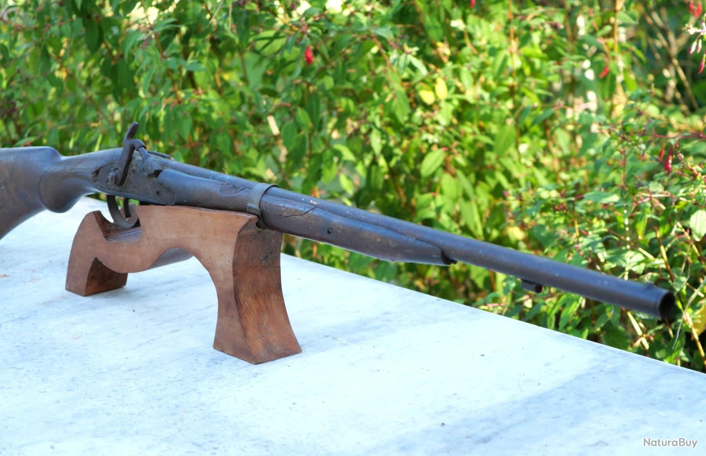 Fusil artisanal de chasse à un seul canon à percussion époque XIX ...