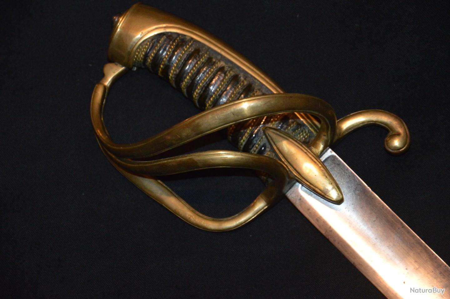 SABRE OFFICIER DE CAVALERIE AN 9-HUSSARD-CHASSEUR (CASSE)-EMPIRE-FRENCH ...